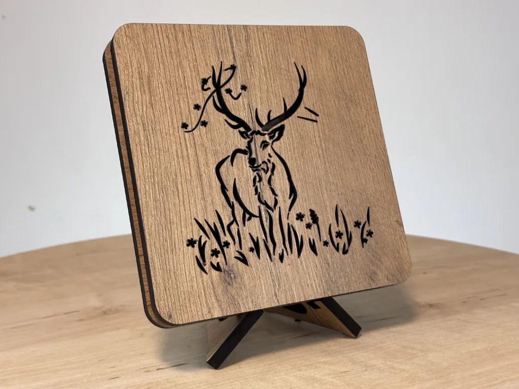 Li-Go "Jelen" lampa 19x19cm provedení povrchu: bříza