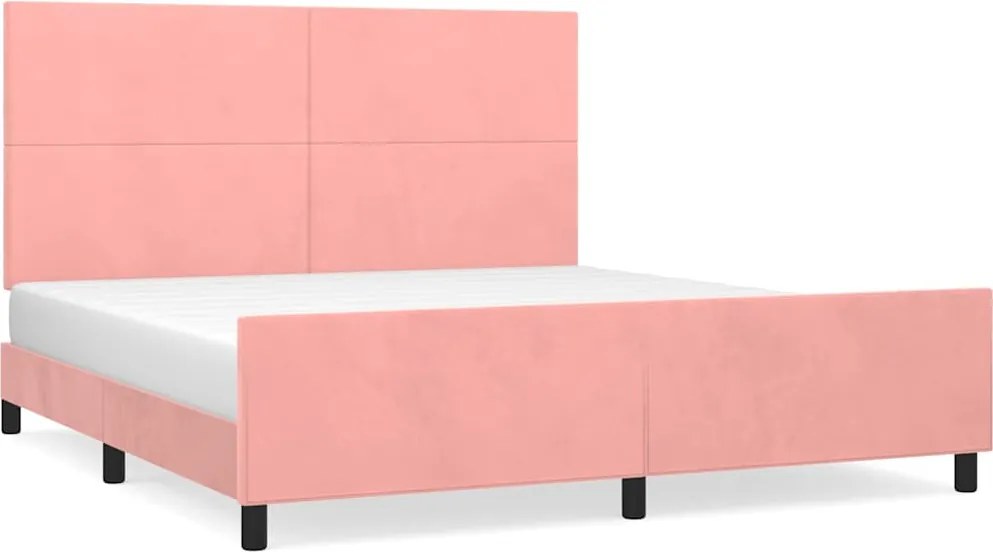 Rám postele s čelem růžový 180x200 cm samet 3125652