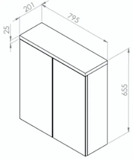BPS-koupelny Zrcadlová skříňka bez osvětlení Orion W 80 ZS