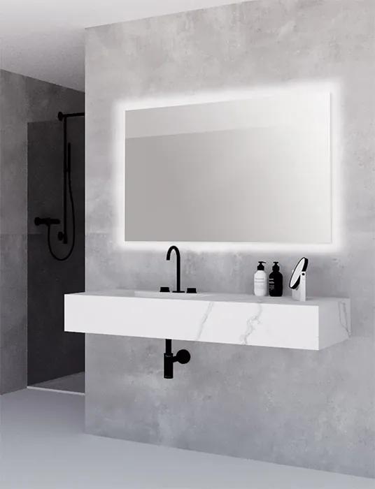 BPS-koupelny Zrcadlo závěsné s LED podsvětlením po obvodu Nikoletta LED 1 Typ: bez vypínače, Rozměry (cm): 60x65 - (Nikoletta LED 1/60)
