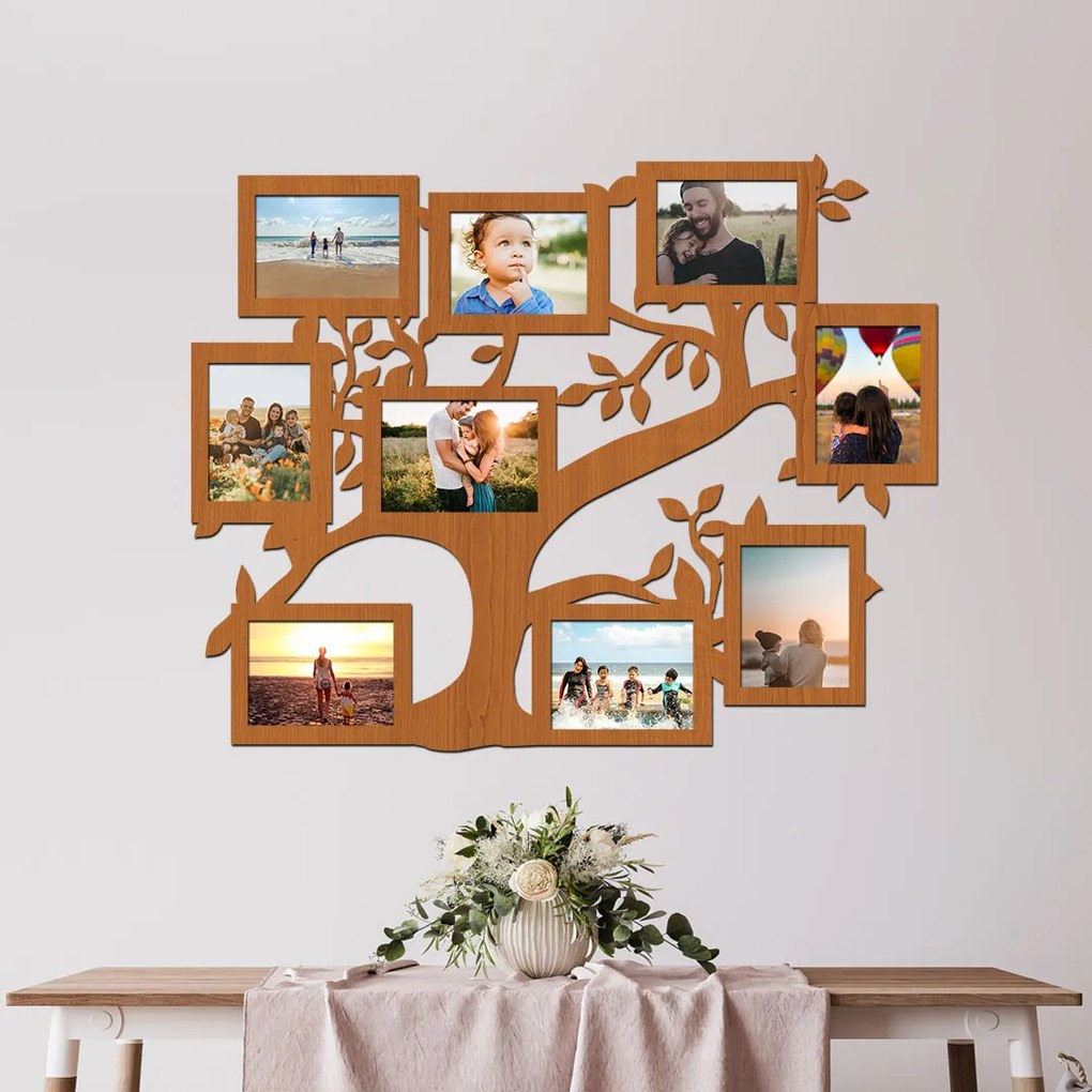 dřevo života Fotorámeček na zeď FAMILY Zvolte barvu dekoru: Černá, Zvolte velikost celého fotorámečku (cm): 96x76