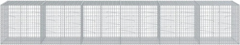 Gabionový koš s víkem 600 x 100 x 100 cm pozinkované železo 3295200