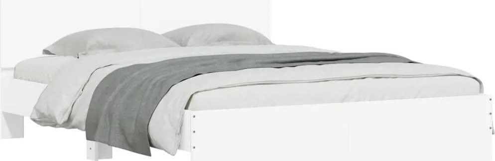 vidaXL Rám postele s čelem 140 x 190 cm [3207497] Barva: Bílá