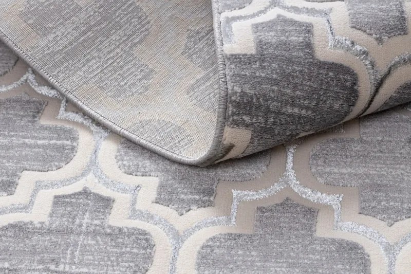 Dywany Łuszczów, Kusový koberec Core W6764 Trellis grey/cream, 140x190, šedá, chodba / předsíň