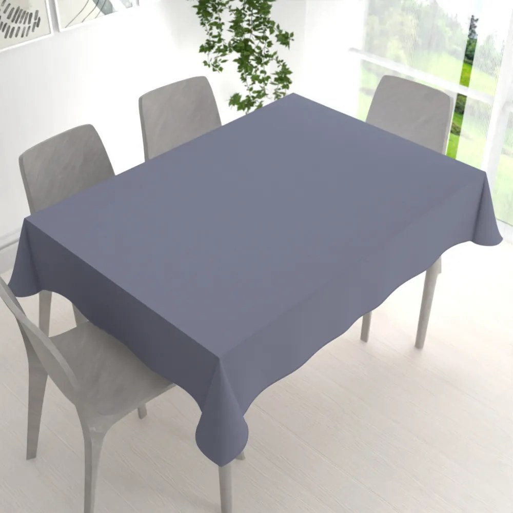 Biante Obdélníkový bavlněný saténový ubrus ST-003 Modrošedý 140x200 cm