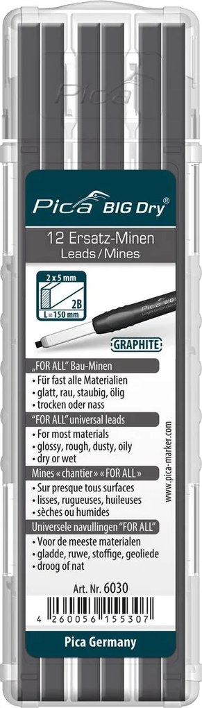 Pica Marker Pica | Tuhy na většinu materiálů pro tesařskou tužku Barva: červená