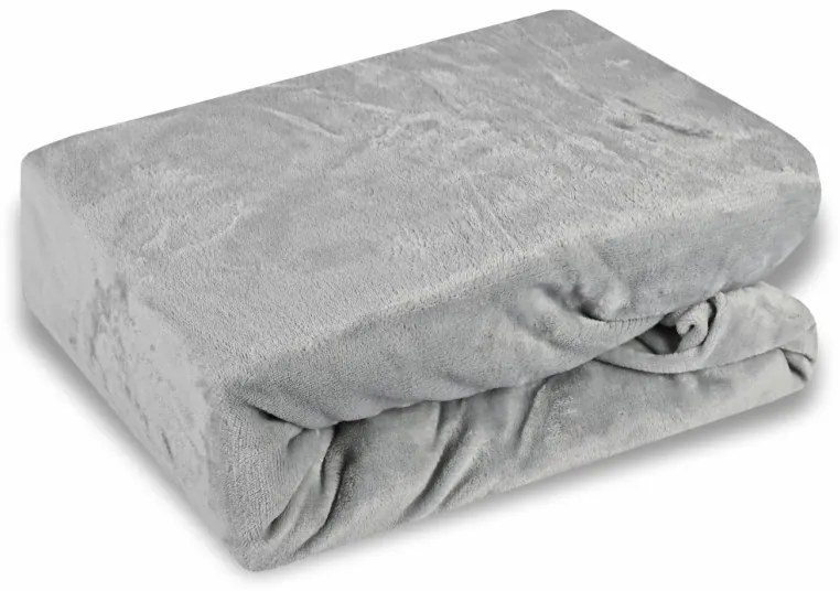 Prostěradlo z mikroplyše šedé EMI, Plachta 90x200