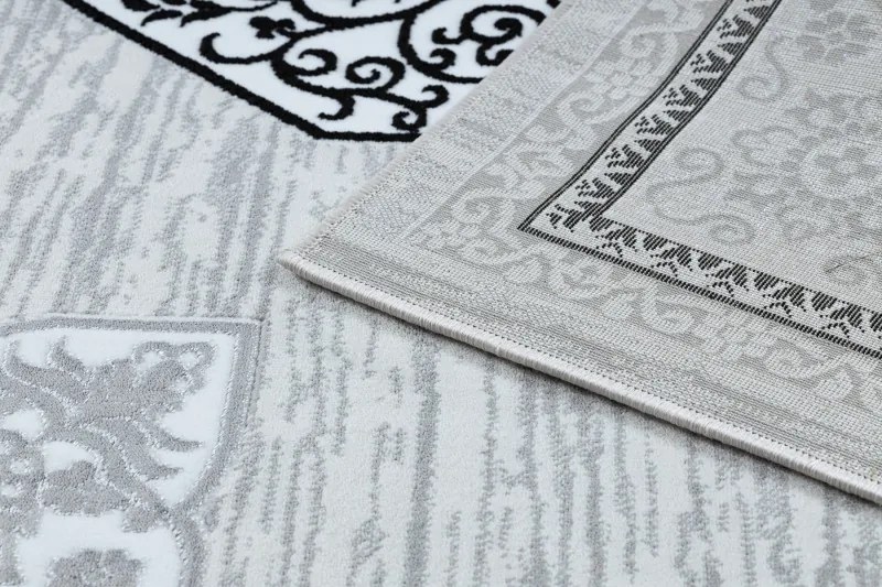 Dywany Łuszczów, Kusový koberec Gloss 8490 52 Ornament ivory/grey, 140x190, šedá, chodba / předsíň