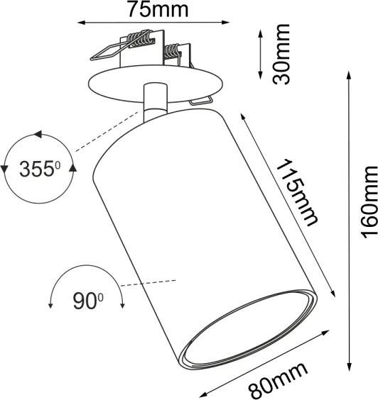 Brosline 3257 - Podhledové bodové svítidlo ACE 1xGU10/10W/230V bílá