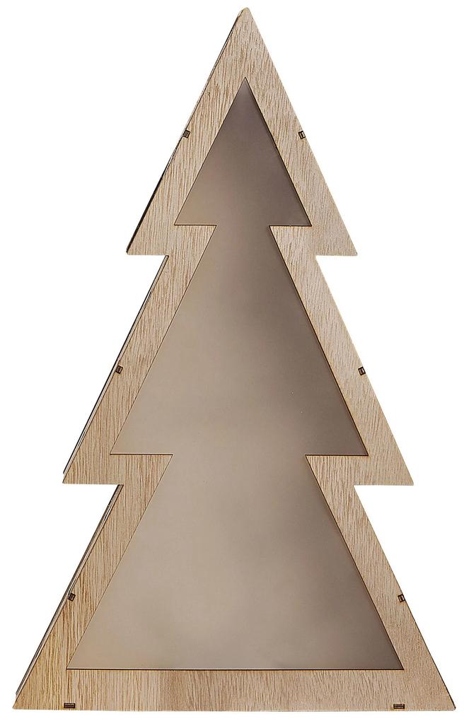 Vánoční stromek z topolového dřeva s LED světly 35 cm JUVA Beliani