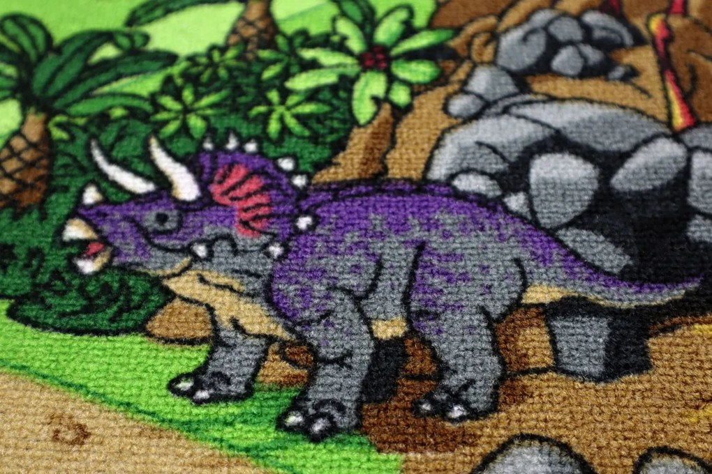 Vopi, Dětský kusový koberec Dino kruh, 400x400 (průměr) kruh, vícebarevná, dětský pokoj