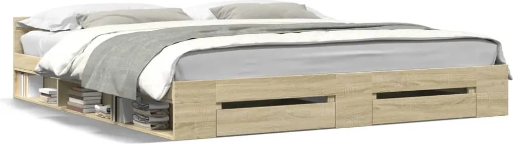 Rám postele se zásuvkami dub sonoma 180x200 cm kompozitní dřevo 3280729
