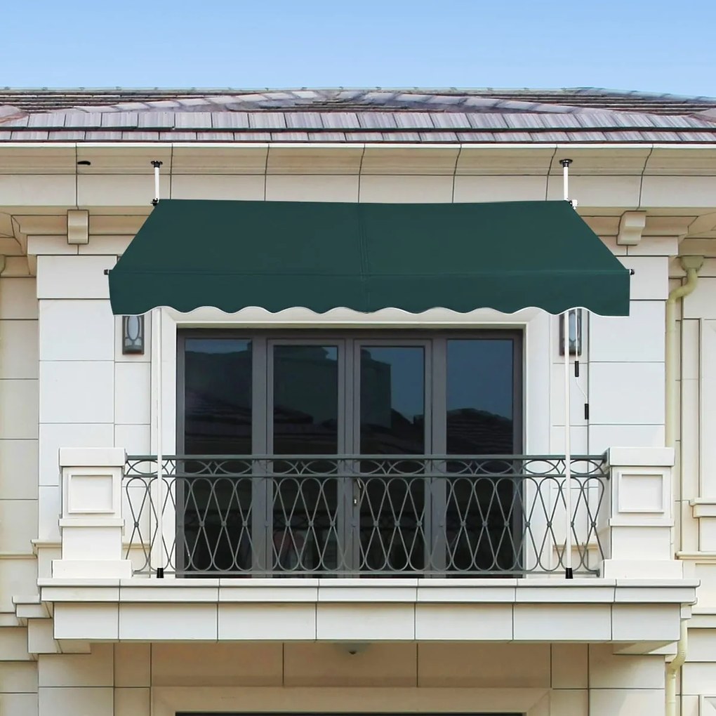 Costway Upínací markýza 200 cm široká balkónová markýza bez vrtání, odolná proti