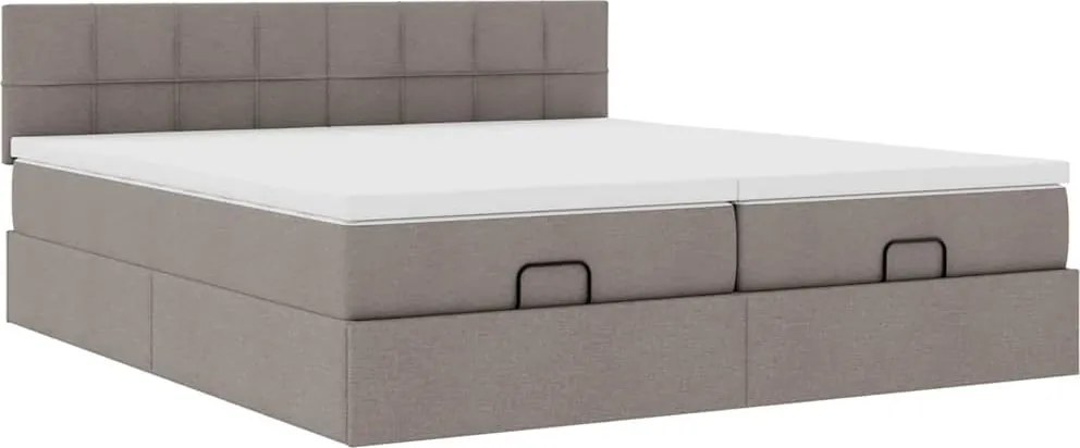 Osmanský rám postele s matrací taupe 160x200cm textil 3312840