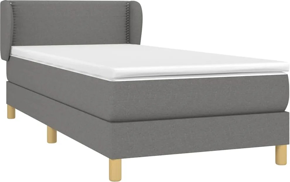 Box spring postel s matrací tmavě šedá 100 x 200 cm textil 3126702
