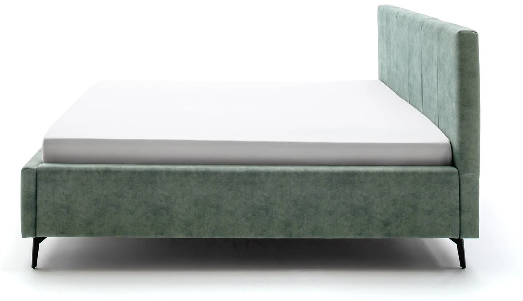 Čalouněná postel LEJSAN 160x200 s úložným prostorem, zelená