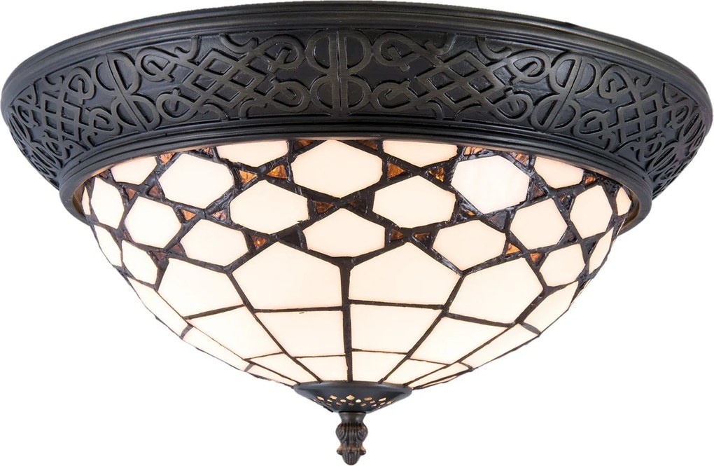 Stropní svítidlo Tiffany Roof - Ø 38*19 cm / E14/Max. 2x40 Watt
