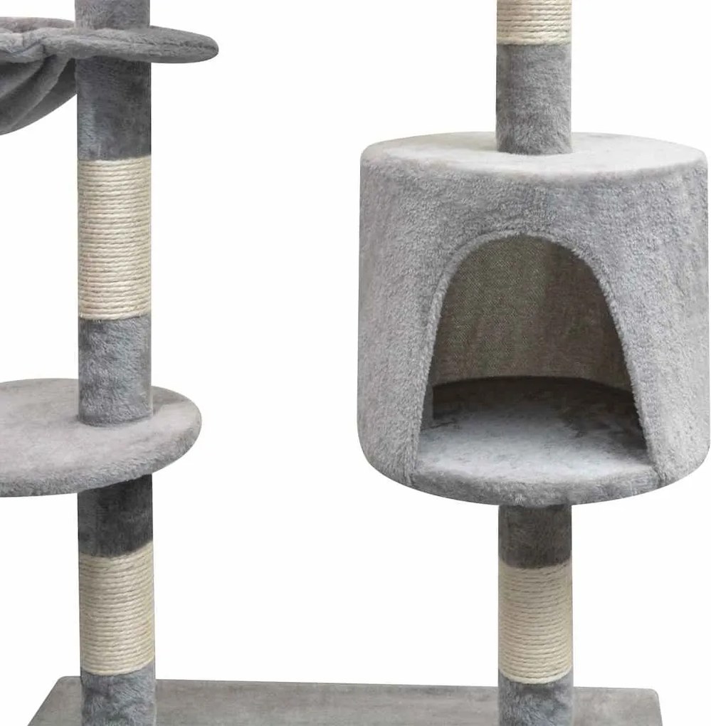 Škrabadlo pro kočky se sisalovými sloupky, 125 cm, šedá 170480