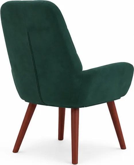 relaxační křeslo, odpočinkové, dřevo/kov/textil, 96x69x78 cm, nohy tmavé/tmavě zelená, Dekorino KR20260047
