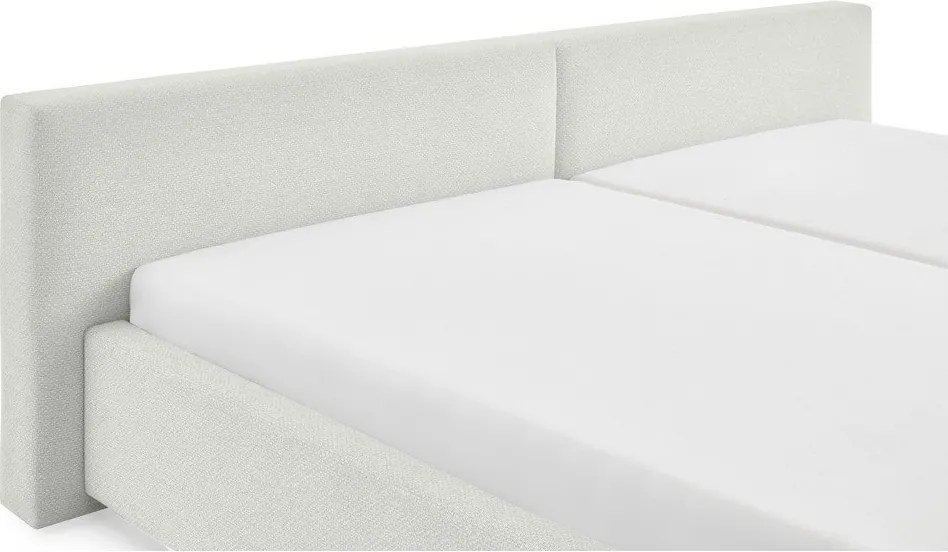 Bílá čalouněná dvoulůžková postel s úložným prostorem s roštem 200x240 cm Cube – Meise Möbel
