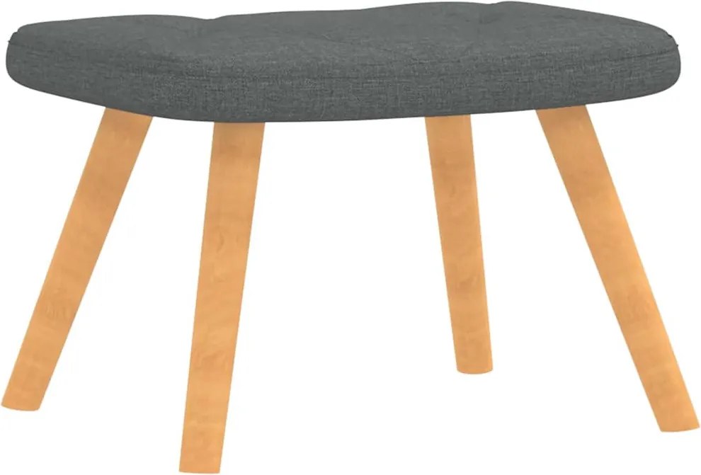 Relaxační křeslo se stoličkou tmavě šedé textil 327535