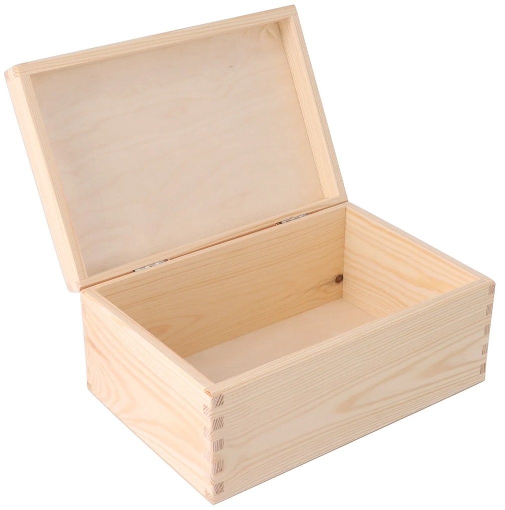 ČistéDřevo Dřevěný box s víkem 30 x 20 x 14 cm bez rukojeti