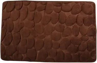 MSV PEBBLES koupelnová předložka 40 x 60 cm hnědá / Polyester, PU pěna