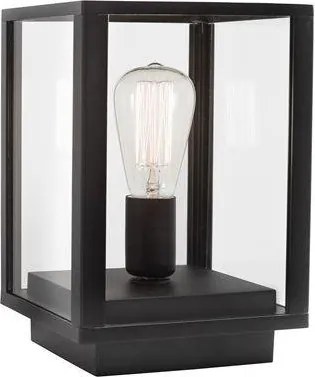 NV 870045 Venkovní sloupkové svítidlo ZEST černý litý hliník čiré sklo E27 1x12W 220-240V IP54 bez žárovky - NOVA LUCE
