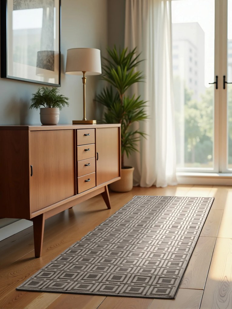 ELLE Decoration, Koberec běhoun Perles 106190 Cream Grey z kolekce Elle, 80x240, šedá, ložnice