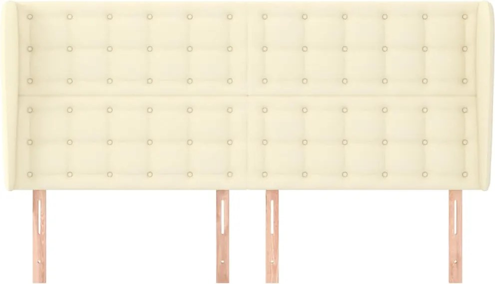 Čelo postele typu ušák krémové 203 x 23 x 118/128 cm umělá kůže 3118066