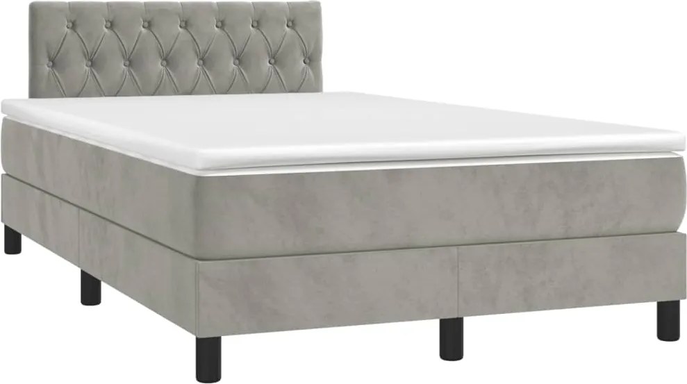 Box spring postel s matrací světle šedá 120x190 cm samet 3269855