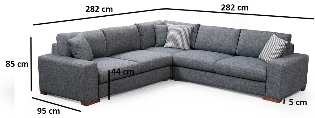 Atelier del Sofa Rohová sedací souprava Loop 7, Antracitová