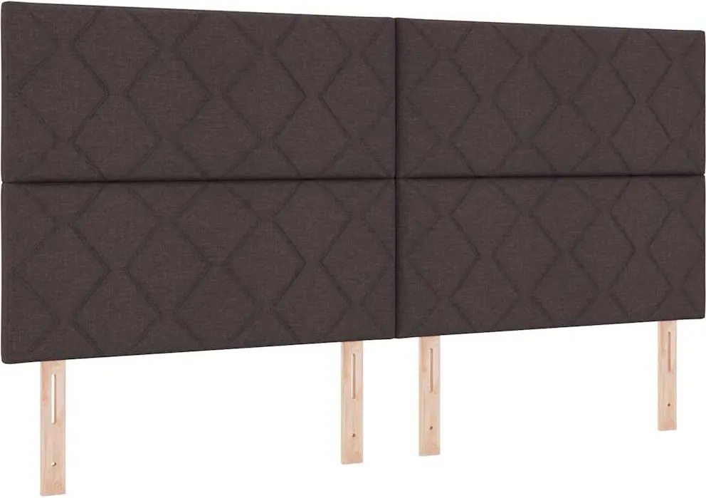 Postel s boxspringem s čelo Tmavě hnědá 200 x 200 cm textil 3341731