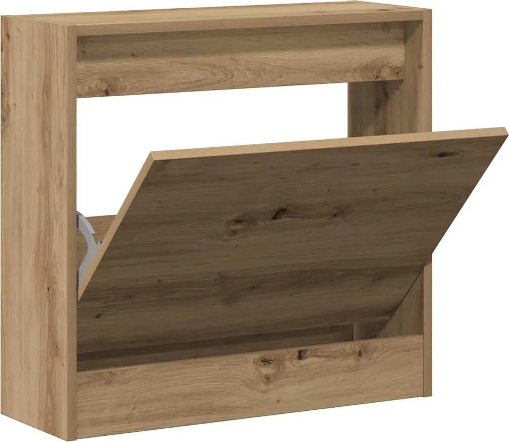 botník, výklopný, kompozitní dřevo, 57x60x21 cm, dub artisan, Dekorino BB20260034