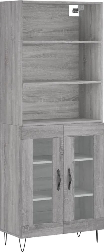 Skříň highboard šedá sonoma 69,5 x 34 x 180 cm kompozitní dřevo 3189315