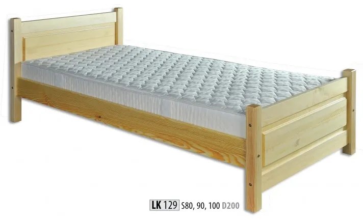 HMmax Postel jednolůžková LK 129 masiv borovice rozměry postele: 80 x 200, Barevné provedení dřeva: natural - přírodní