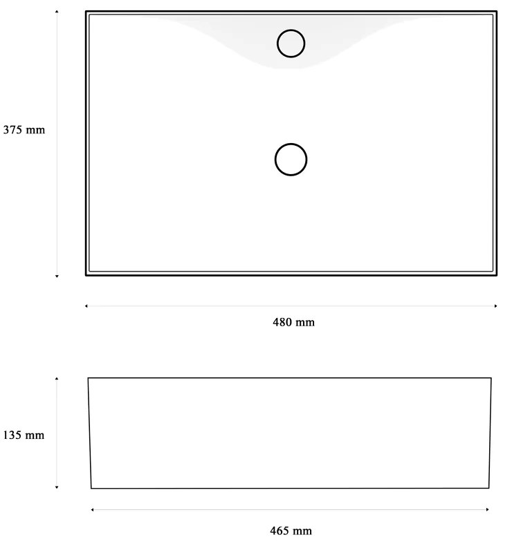Gamma Yogi, umyvadlo na desku 480x375x135 mm, bílá lesklá, GMA-UC-YOGI