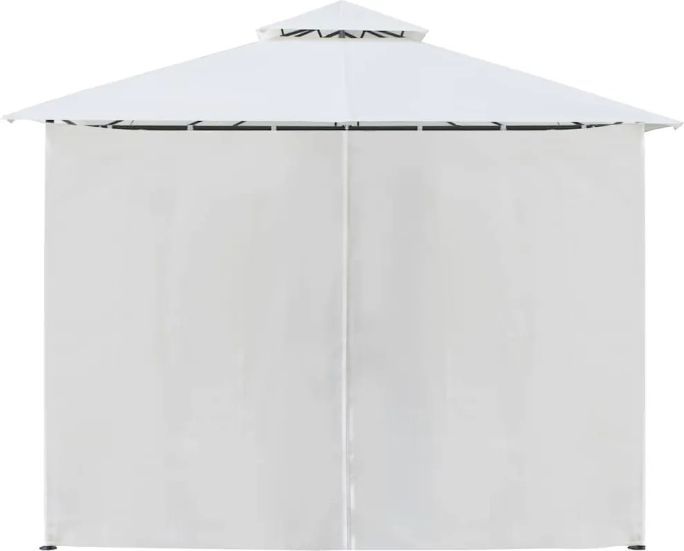 Zahradní altán se závěsy 600 x 298 x 270 cm bílý 180 g/m² 310073
