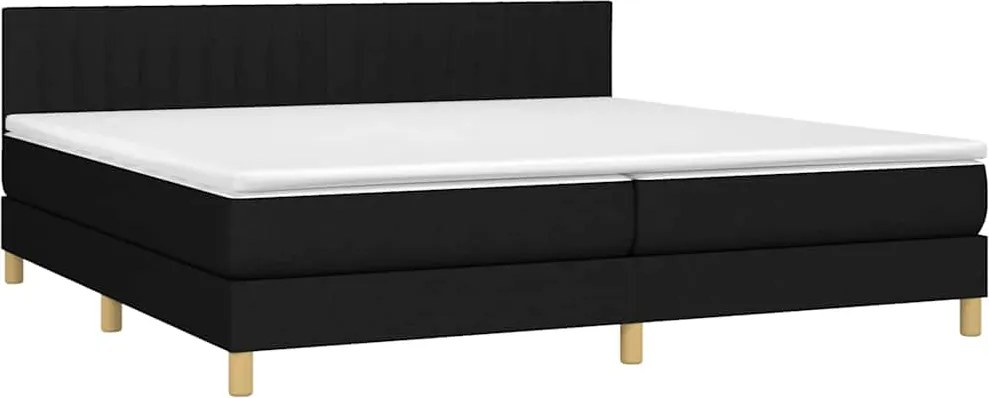 Box spring postel s matrací a LED černá 200x200 cm textil 3133903
