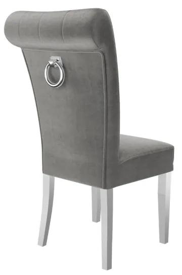 Čalouněná jídelní židle ST65 + klepadlo, Klepadlo: chrom, Barva křesla: bíla polomatná, Potah: Magic Velvet 2250