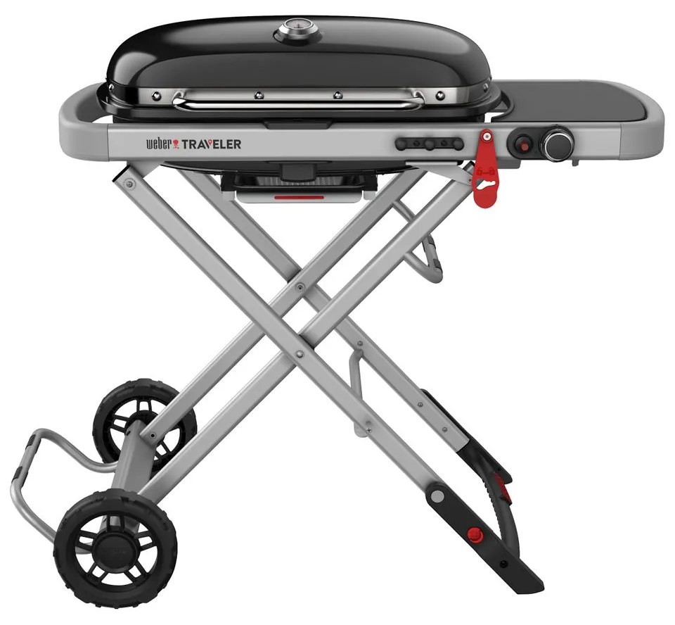 Weber Traveler Plynový gril, 1 hořák, grilovací plocha: 63,5 × 34,3 cm, 3,8 kW