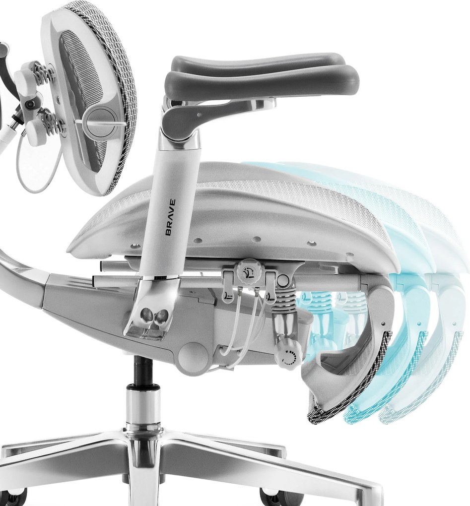 Ergonomická židle s podnožkou šedá Premium Normal Size: Diablo V-Kinetic