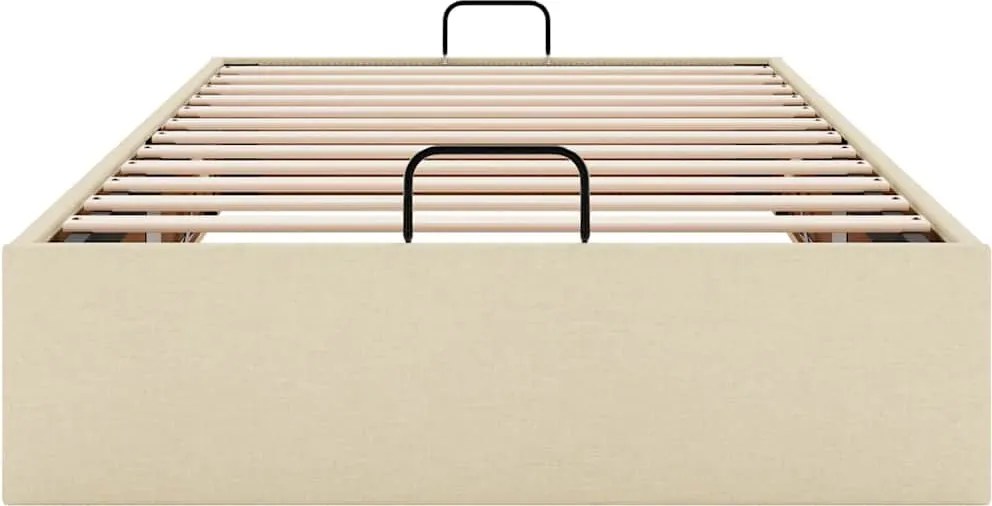 Osmanský rám postele bez matrací krémově 90x200 cm textil 3310852
