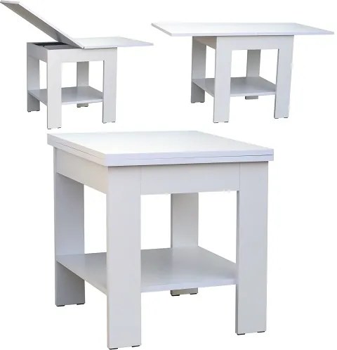 Rozkládací konferenční stolek moderní - volitelný dekor Alaska bílá