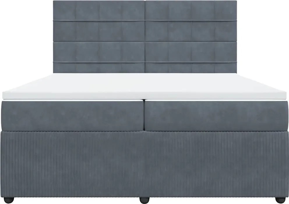 Box spring postel s matrací tmavě šedá 200x200 cm samet 3292431