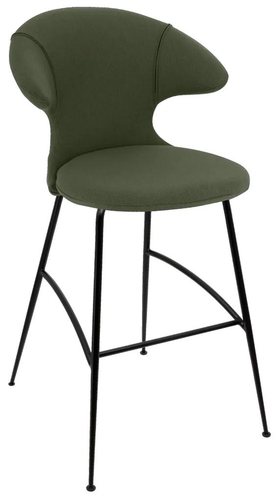 Barová židle Time Flies Barva nohou:: černá, barva potahu:: Zelená