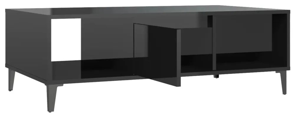 Konferenční stolek černý vysoký lesk 103,5x60x35 cm dřevotříska - Default Title