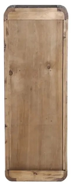 furniture-nabytek.cz - Masivní koupelnová skříňka Dingora z recyklované borovice a MDF, lakovaná, přírodní / šedá – 40×25×110 cm