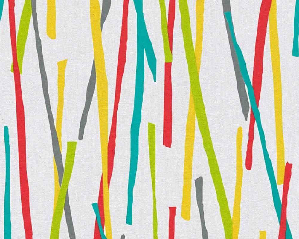 Vliesová tapeta pro teenagery 35599-2 barevné čáry / Tapety na zeď 355992 Pop Colors (0,53 x 10,05 m) A.S.Création