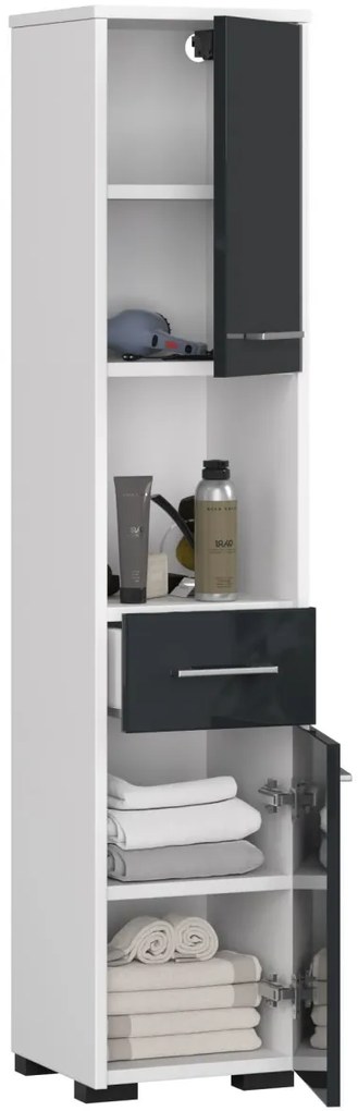 Koupelnová skříňka Fin II 30 cm bílá/grafitová lesk